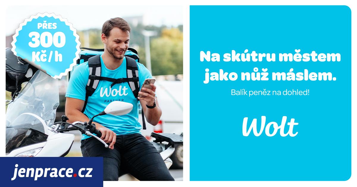 Kurýr Wolt Olomouc 250 Kč/h, flexi práce a výdělky si vyber kdykoliv ...
