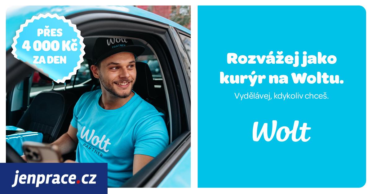 Kurýr Wolt Ostrava 250 Kč/h, flexi práce a výdělky si vyber kdykoliv ...
